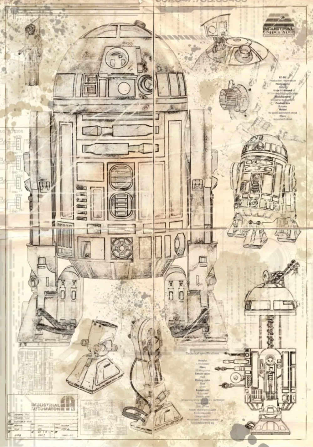 R2D2 Blueprint - Free 3D Print Model - MakerWorld