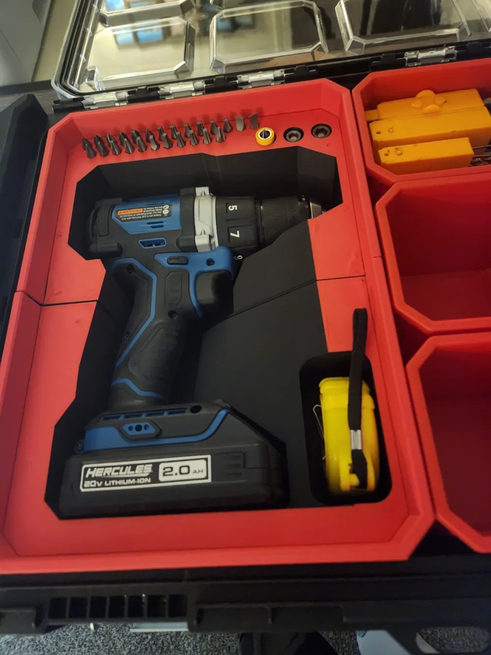 cordless drill insert for Bauer modular toolbox by Kreda - MakerWorld