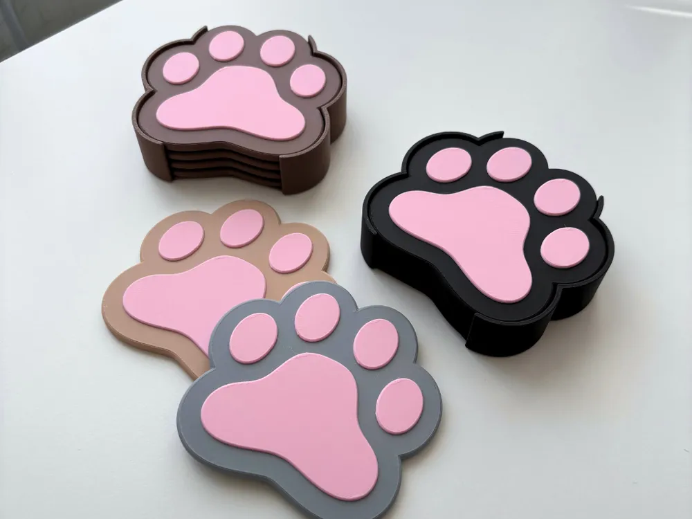 Coaster - Paw Design by Kien Designs - MakerWorld