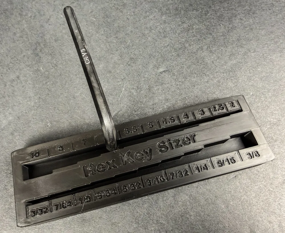 Hex Key Sizer (English 3/32"-3/8") (Metric 2-10) - Free 3D Print Model ...