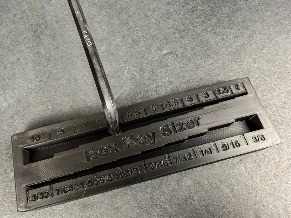 Hex Key Sizer (English 3/32"-3/8") (Metric 2-10) - Free 3D Print Model ...