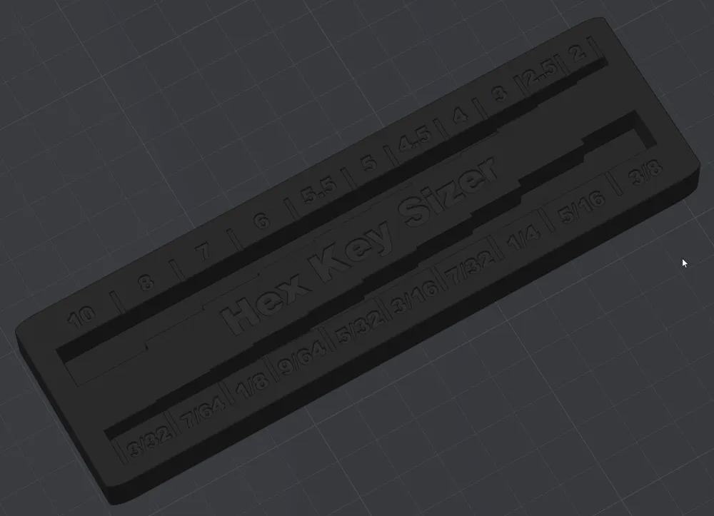 Hex Key Sizer (English 3/32"-3/8") (Metric 2-10) - Free 3D Print Model ...