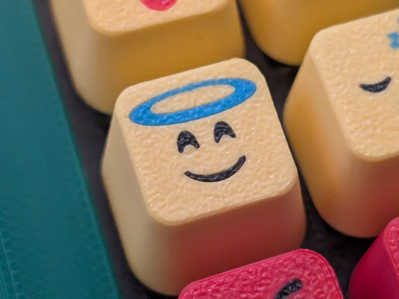 Angel Emoji Keycap - Free 3D Print Model - MakerWorld