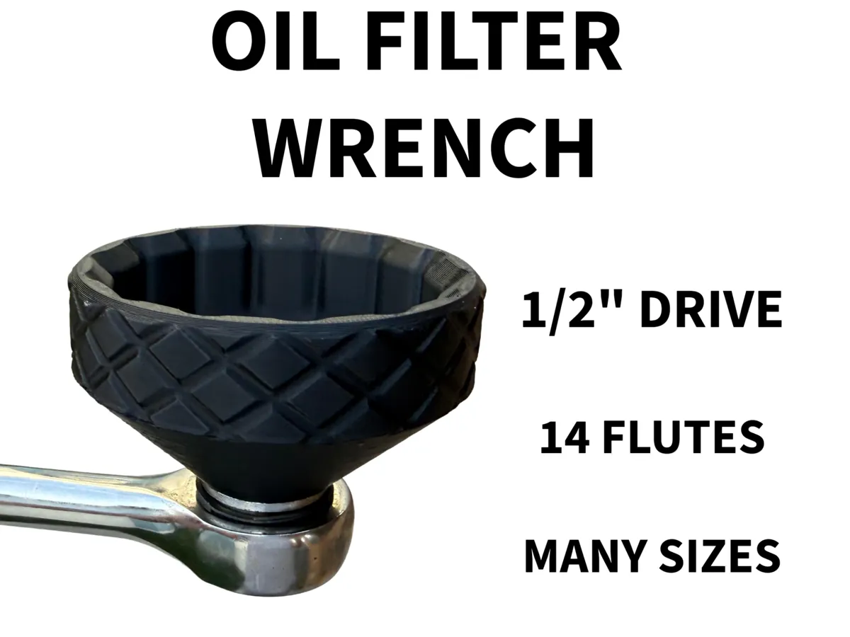 Oil Filter Cup Wrench 1/2" Drive Many Sizes 14 Cap - Free 3D Print ...