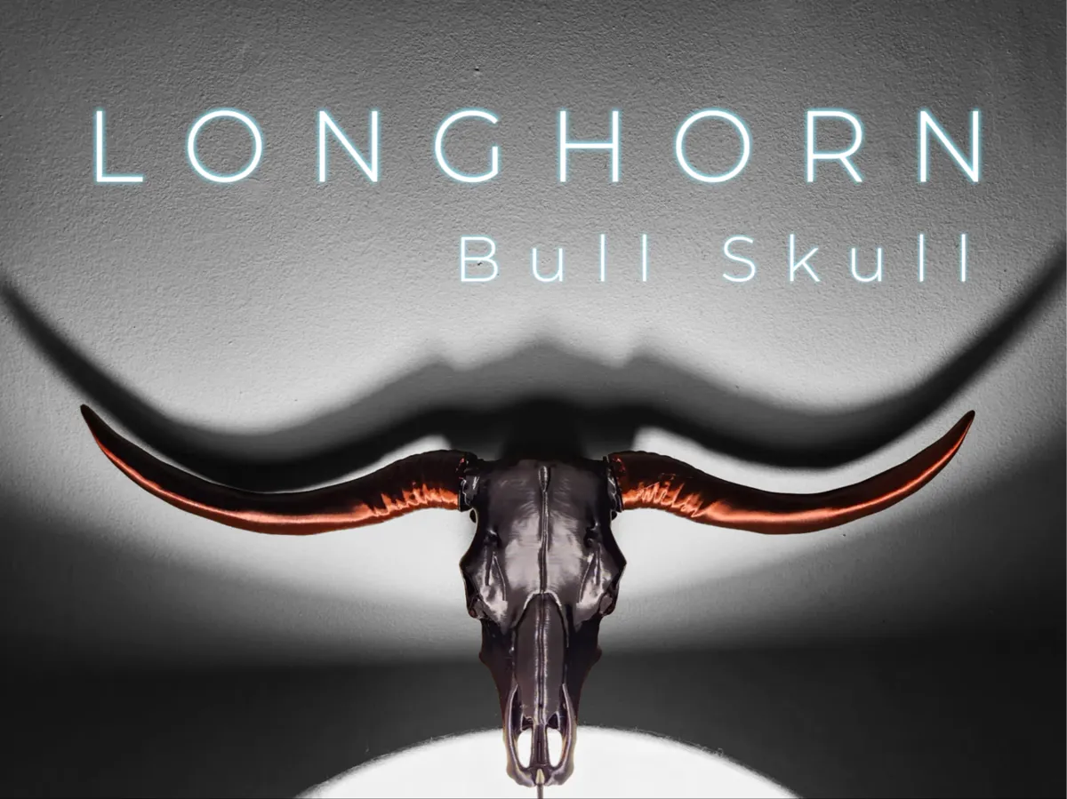 "Longhorn" Bull Skull - Free 3D Print Model - MakerWorld