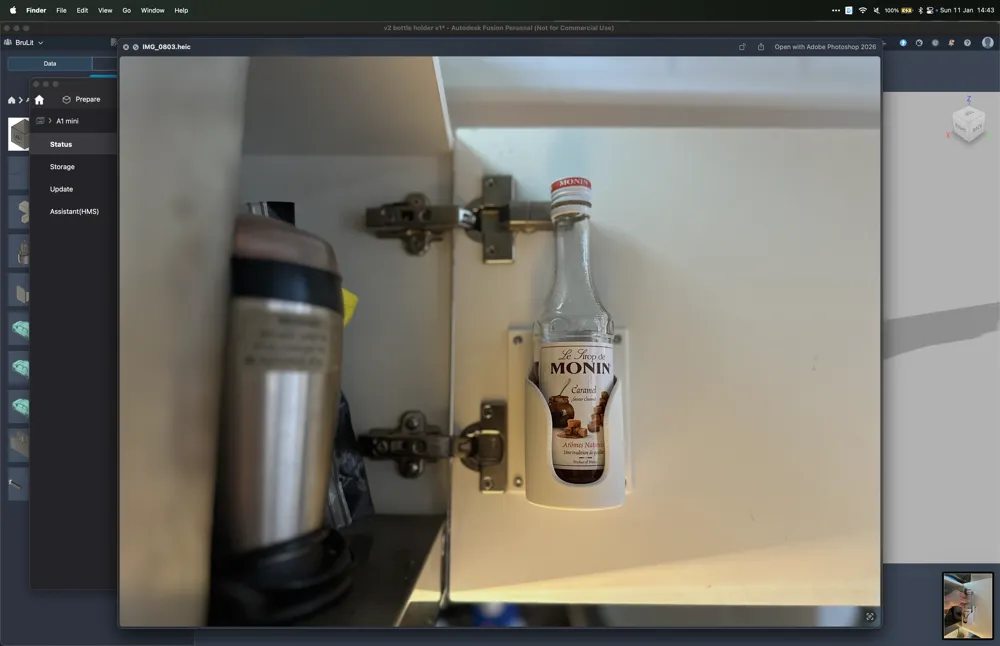 Bottle Holder (60mm Inner Diameter) – Wall Mount - Free 3D Print Model ...