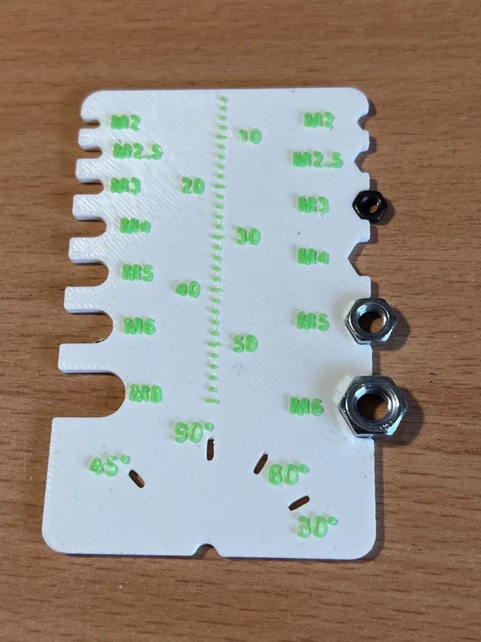 Screw and nut gauge with protractor - metric by 3dii - MakerWorld