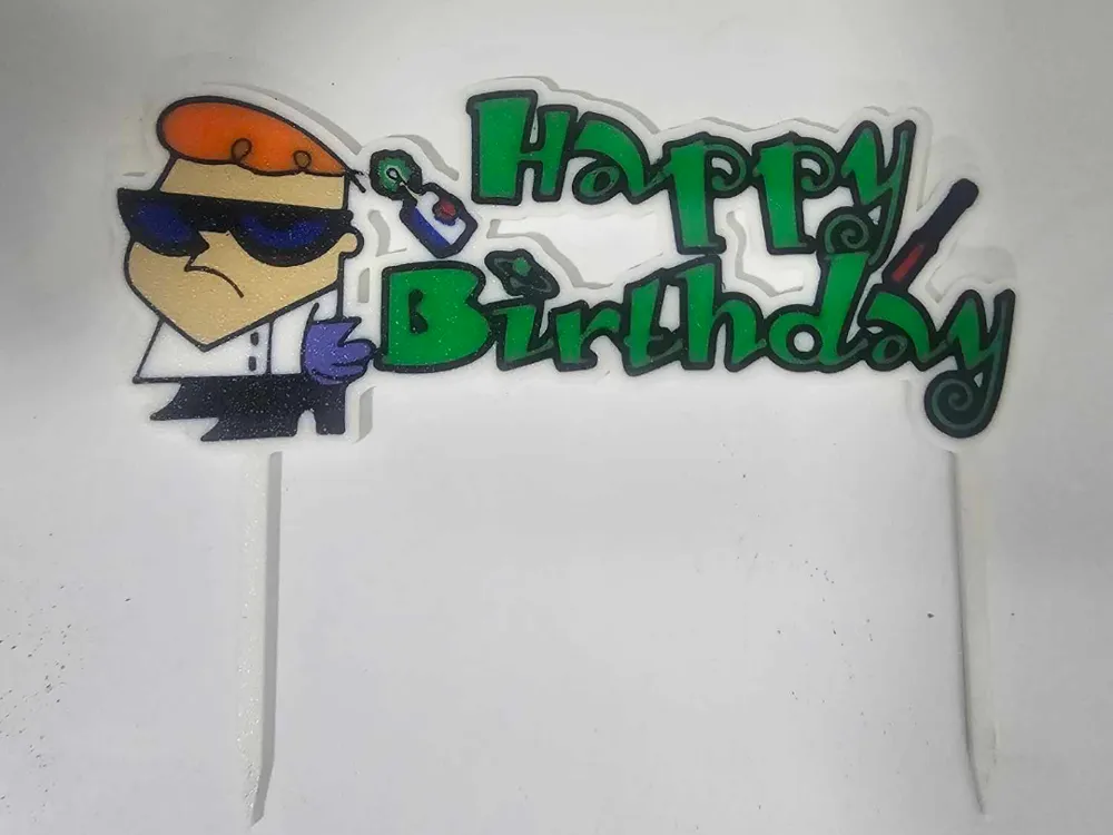 Happy Birthday Dexters laboratory cake topper by J.Trognot MakerWorld ...