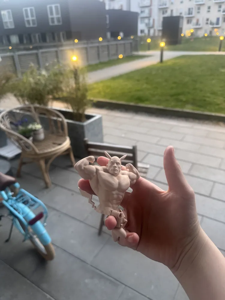 Flexi Rock-Achu | Dwayne Johnson as Pikachu by augustvkmaansson ...