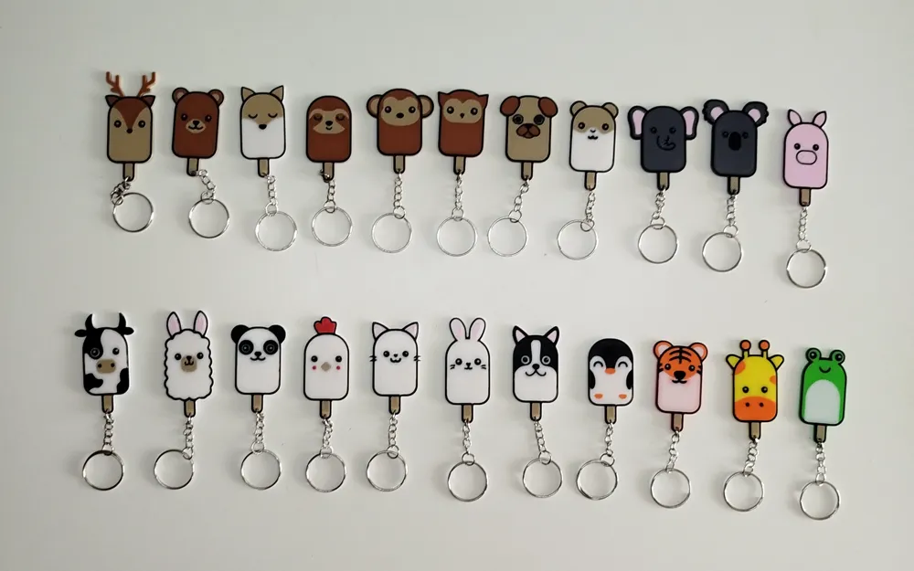 PACK OF 22 CUTE ANIMALS KEYCHAINS by Blackky98 MakerWorld: Download ...