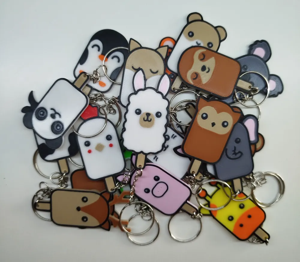 PACK OF 22 CUTE ANIMALS KEYCHAINS by Blackky98 MakerWorld: Download ...
