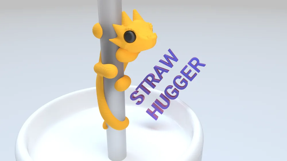 Adorable Bearded Dragon Straw/stethoscope buddy - Free 3D Print Model ...