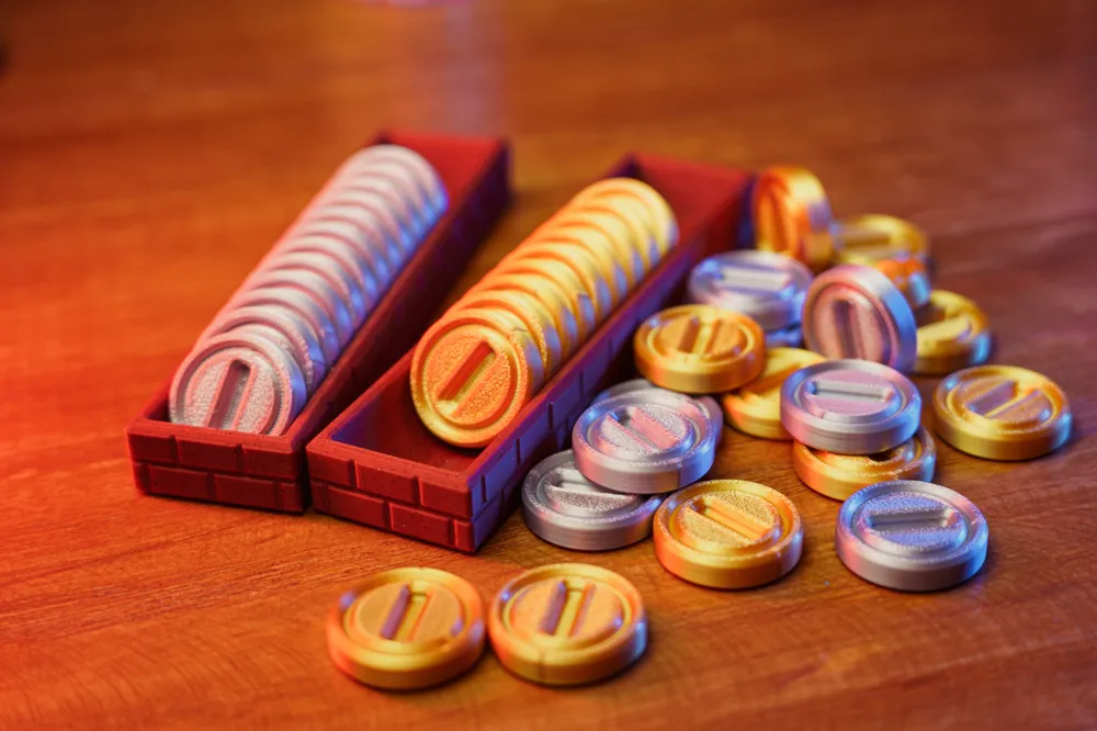 Doppelseitige Super Mario Münze (ohne Kleber, ohne Stützen) von Angie's ...