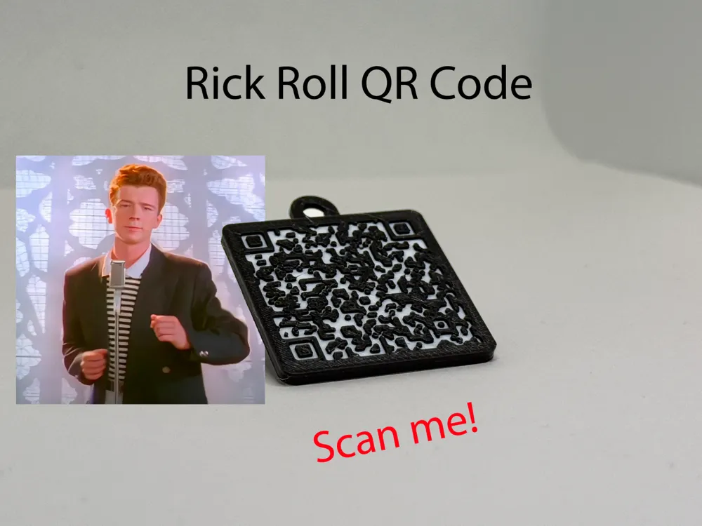 Rick Roll QR Code Keychain - Free 3D Print Model - MakerWorld