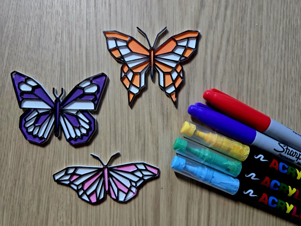 Geometric Butterfly DIY Coloring Craft Set by Merilno3DMakerWorld ...