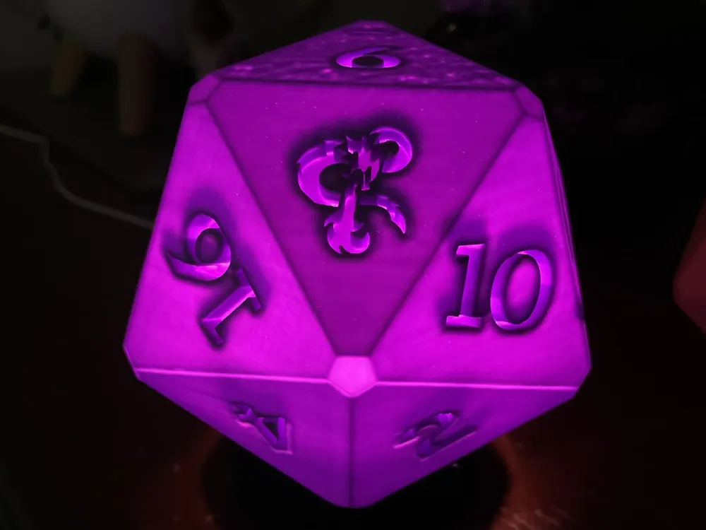 D20 lamp Remixed by Samantha MakerWorld: Download Free 3D Models