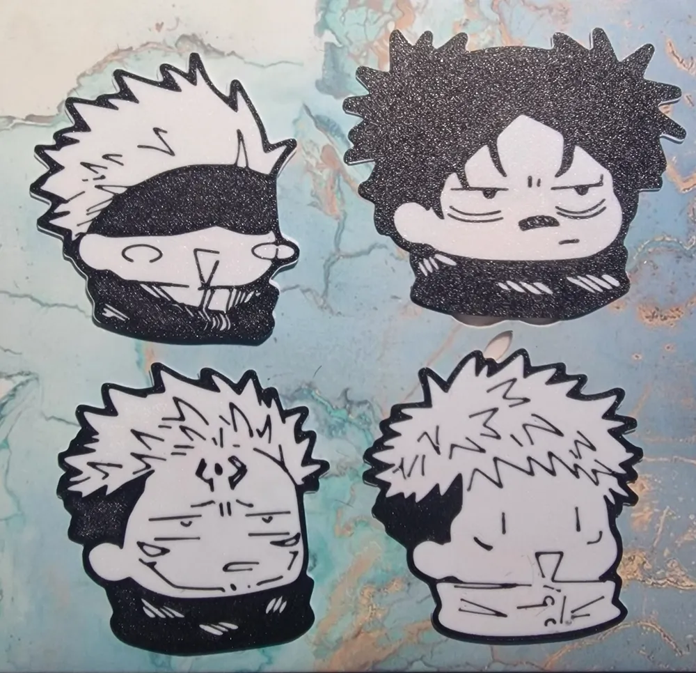 Jujutsu kaisen chibi models, gojo itadori choso sukuna 2d wall art by ...