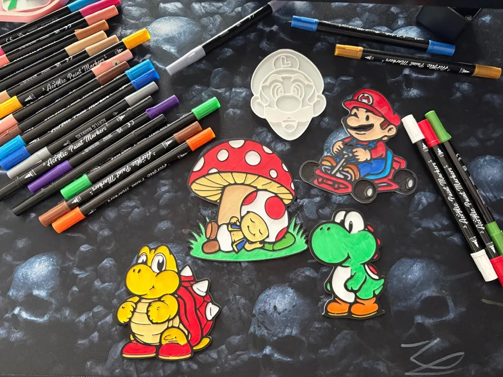 Super Mario Coloring Set No. 2 - Free 3D Print Model - MakerWorld