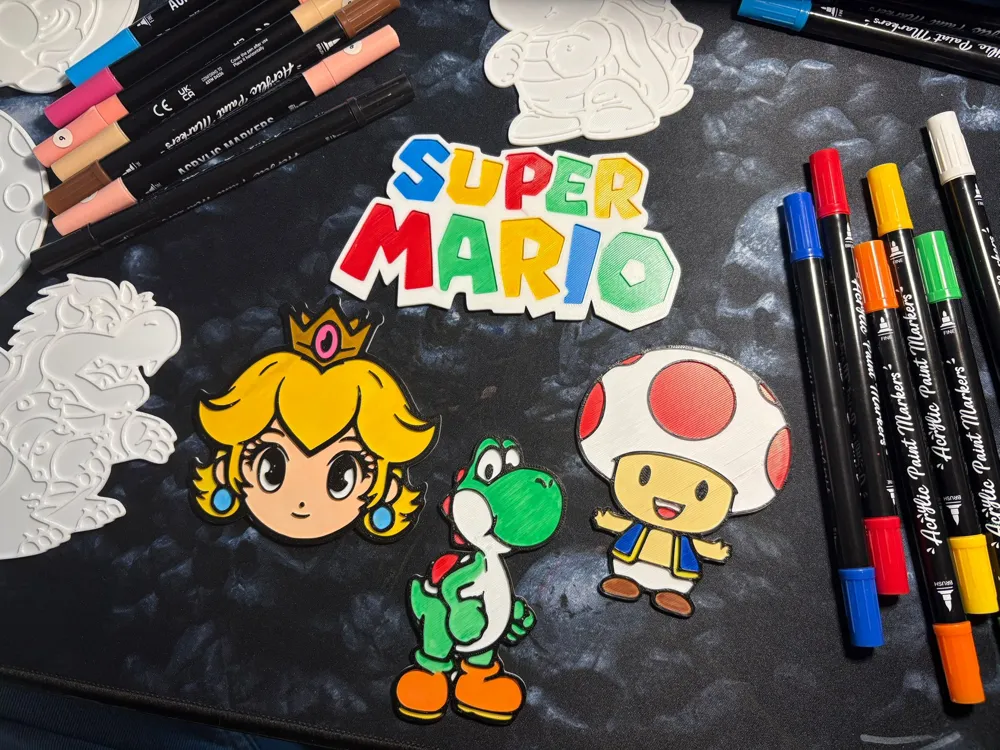 Super Mario Coloring Set No. 2 - Free 3D Print Model - MakerWorld