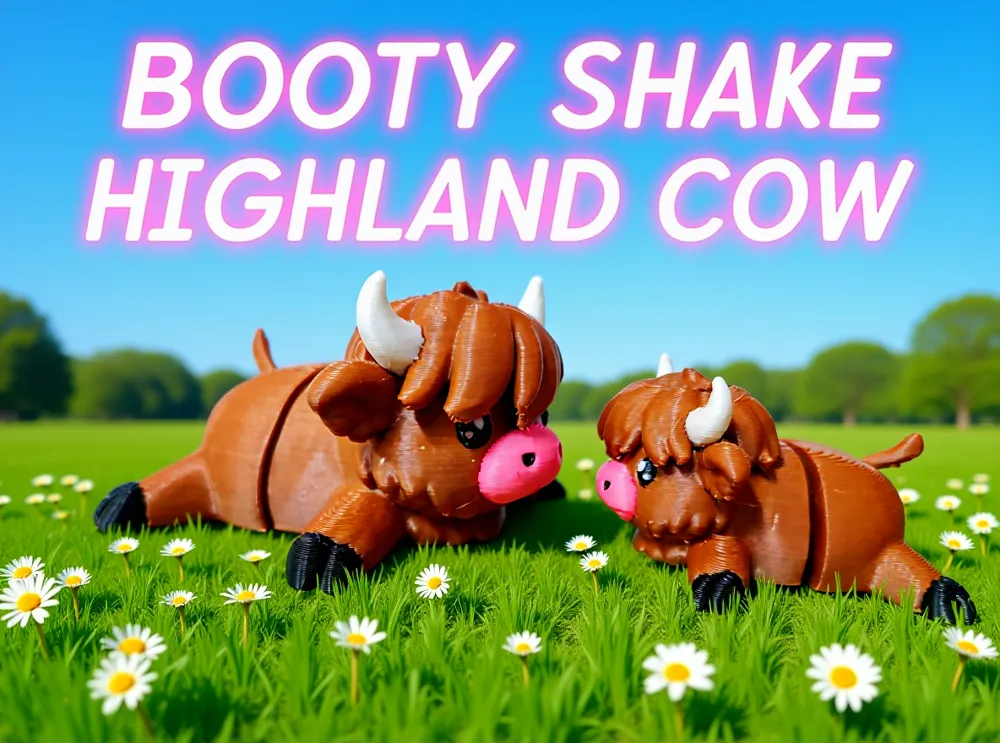 Highland Cow Articulated Flexi Fidget by Printcess_Layer MakerWorld ...