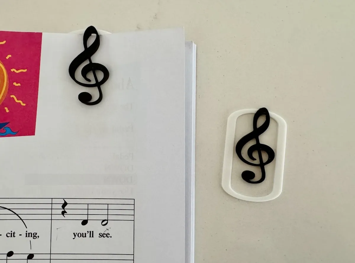 Music Paperclip Bookmark - Treble Clef - Free 3D Print Model - MakerWorld