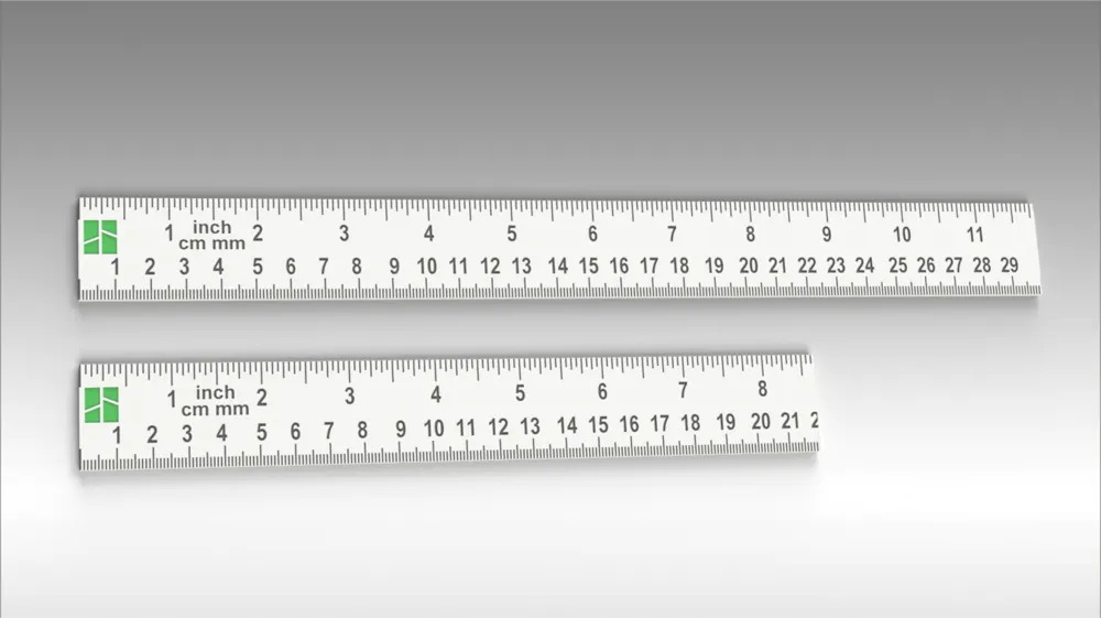 Dual Unit Ruler Metric and Inch 220mm and 300mm LG by 3D Print Masters ...
