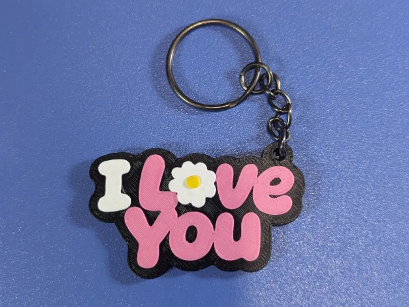 I Love You KeyChain - Free 3D Print Model - MakerWorld