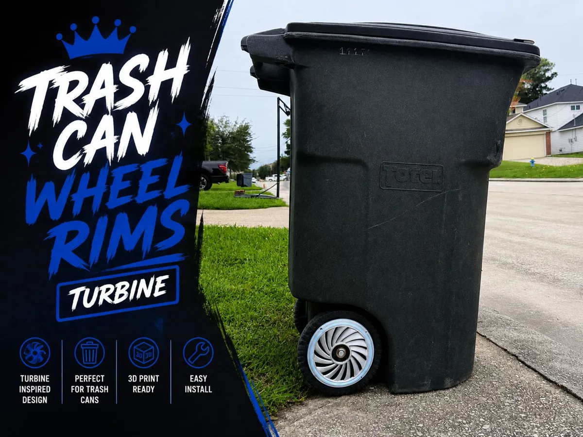 The TURBINE | Trash Can Wheel Rims - Free 3D Print Model - MakerWorld