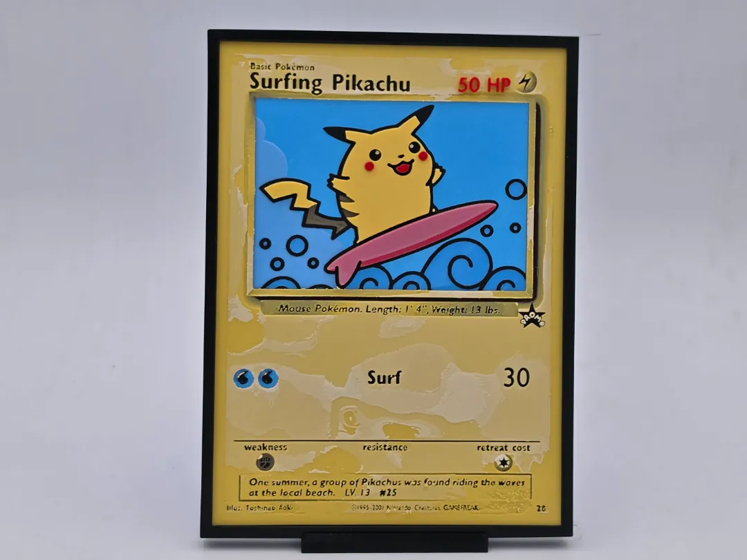 Surfing Pikachu #111 Pokemon Evolutions Hueforge - Free 3D Print Model ...