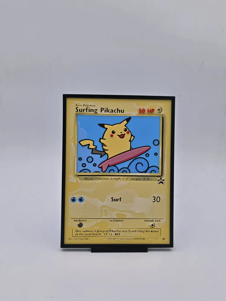 Surfing Pikachu #111 Pokemon Evolutions Hueforge - Free 3D Print Model ...