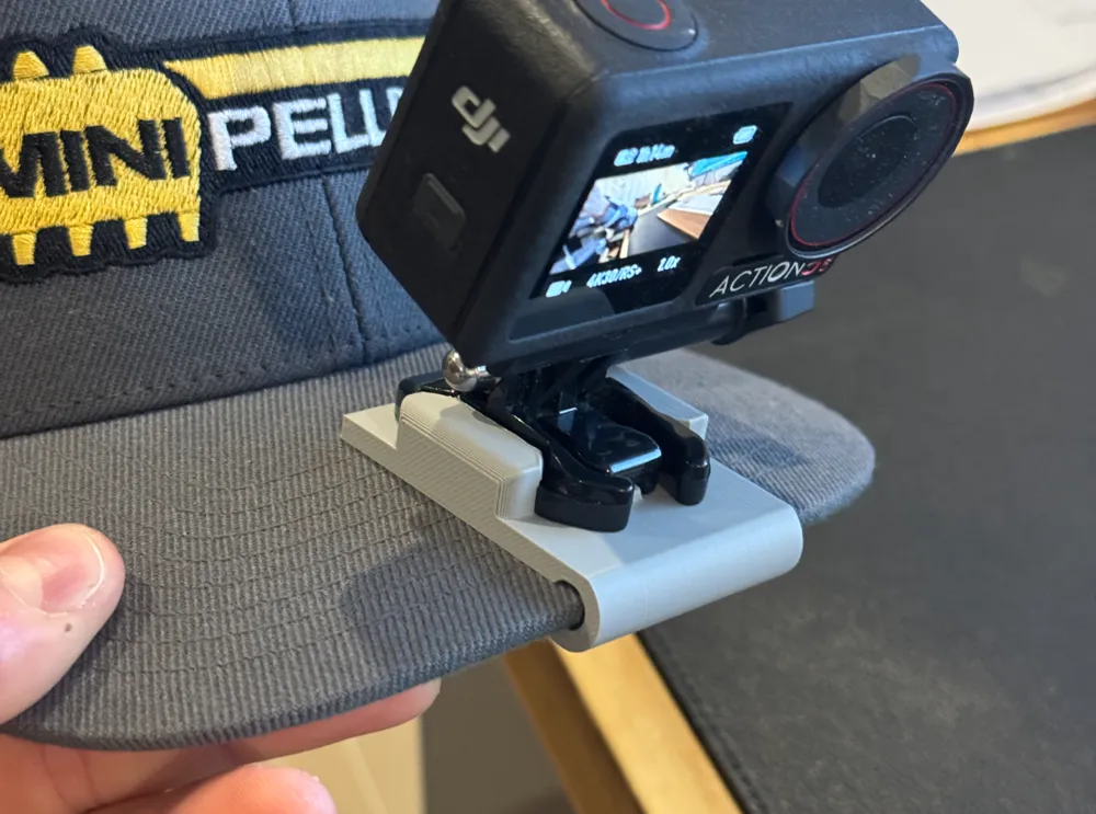 Gopro DJI Action Hat Clip Mount (Head Mount) - Free 3D Print Model ...