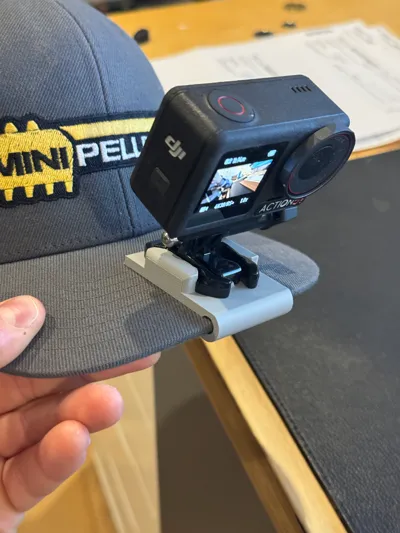 Gopro DJI Action Hat Clip Mount (Head Mount) - Free 3D Print Model ...