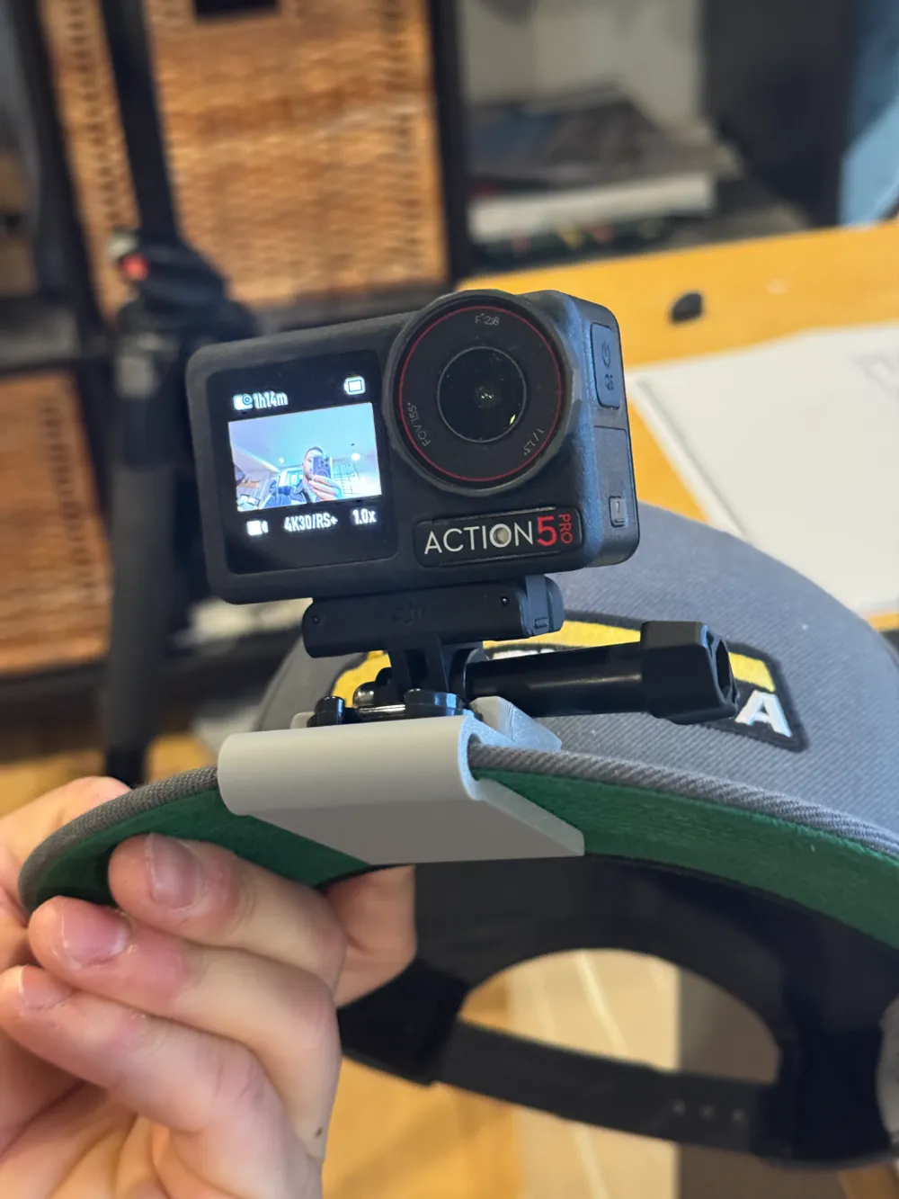 Gopro DJI Action Hat Clip Mount (Head Mount) - Free 3D Print Model ...