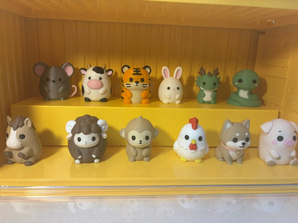 Collection of the 12 Chinese Zodiac Animals - Free 3D Print Model ...