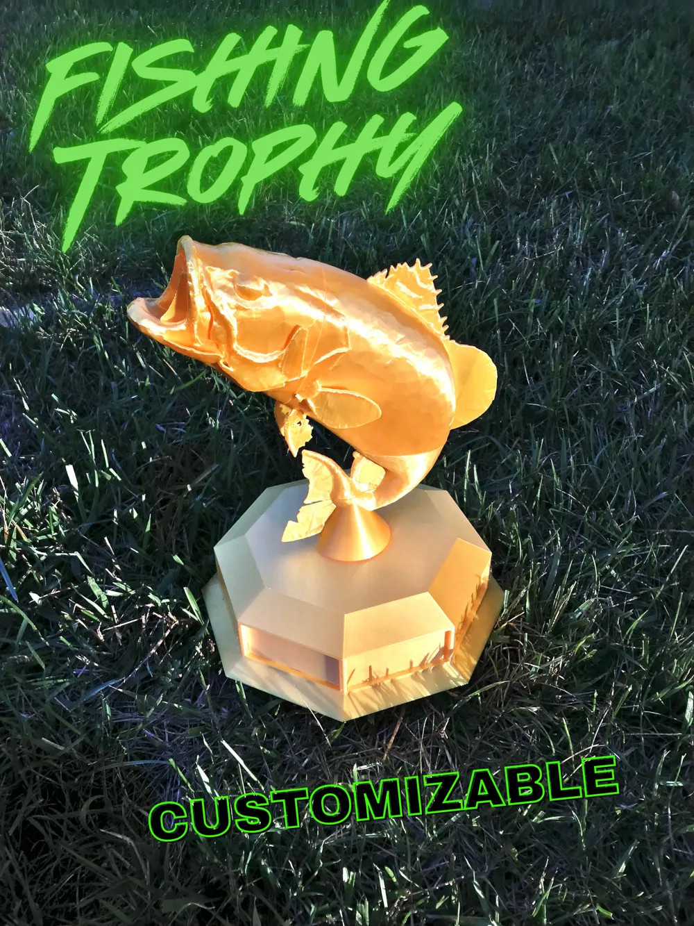 Fishing Trophy, Customizable - Free 3D Print Model - MakerWorld