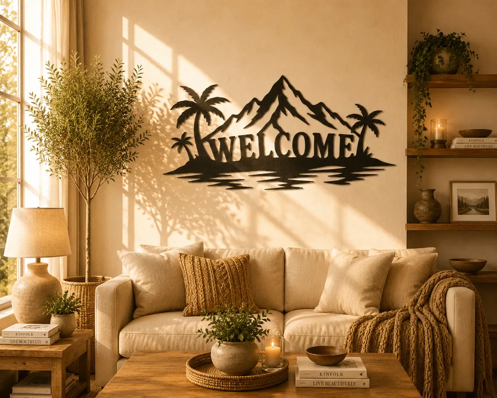 Tropical Welcome Island Wall Art - Free 3D Print Model - MakerWorld
