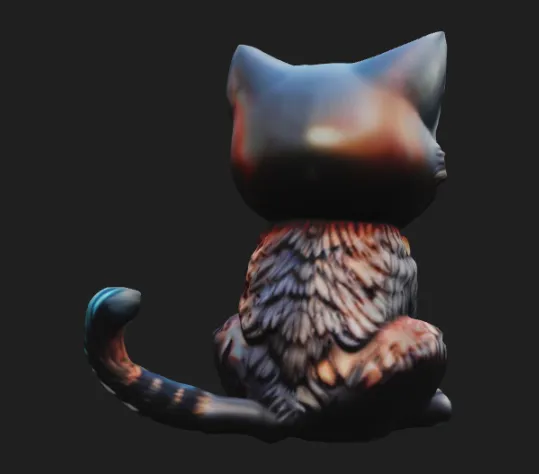 Cute cat 3D model and keychain by 3Dcrabi - MakerWorld