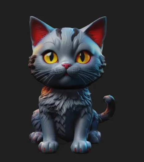 Cute cat 3D model and keychain by kisik20 - MakerWorld