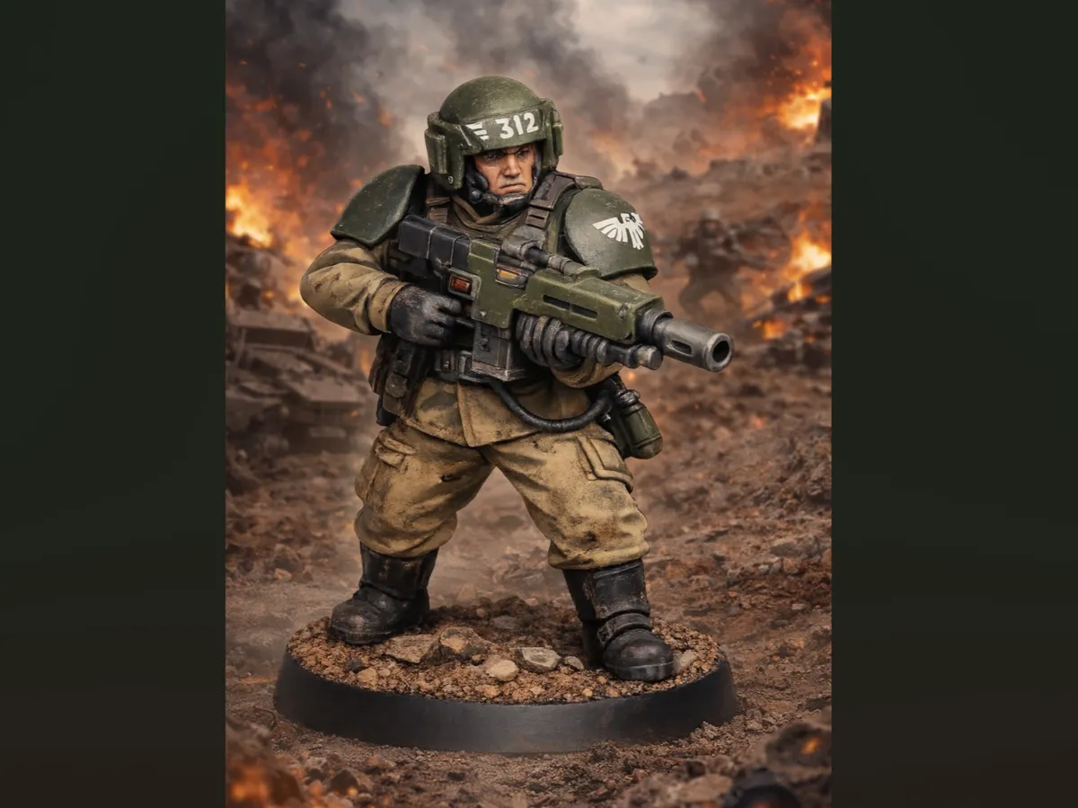 Warhamer 40k Astra Militarum figure - Free 3D Print Model - MakerWorld