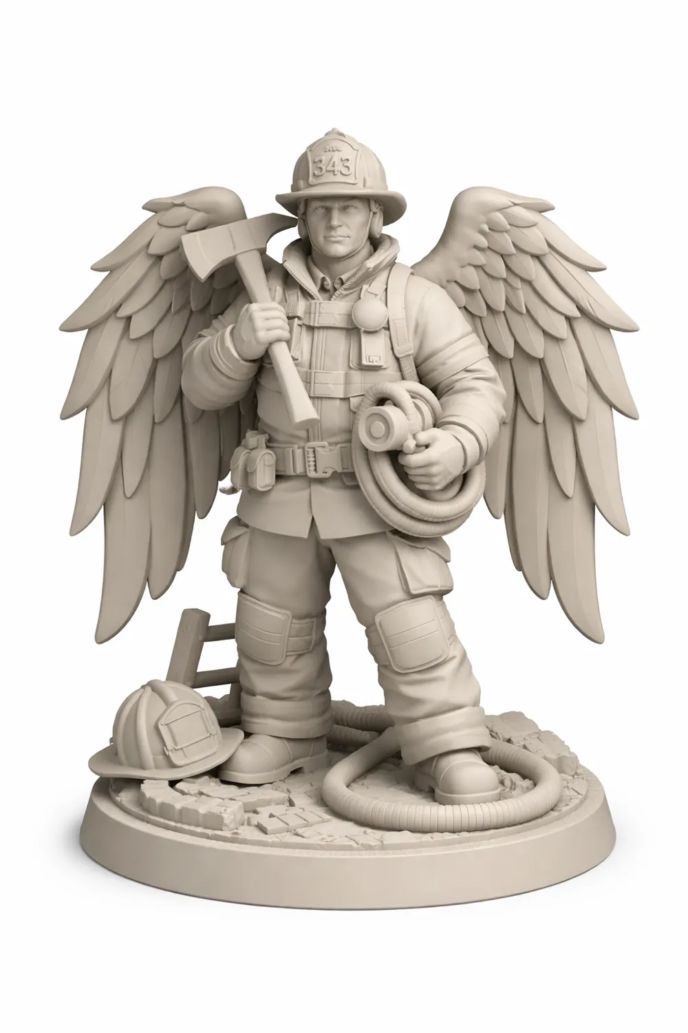 Fallen Firefighter Angel Statue – AI Generated - Free 3D Print Model ...