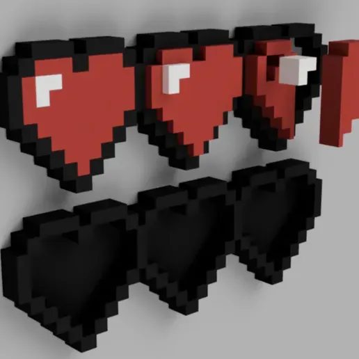 Minecraft hearts by Huco3D MakerWorld: Download Free 3D Models