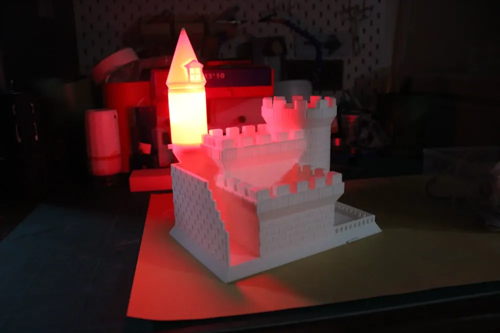 Dual-Mode Castle: Medieval-Style 3D Printed Desktop Organizer - Night ...