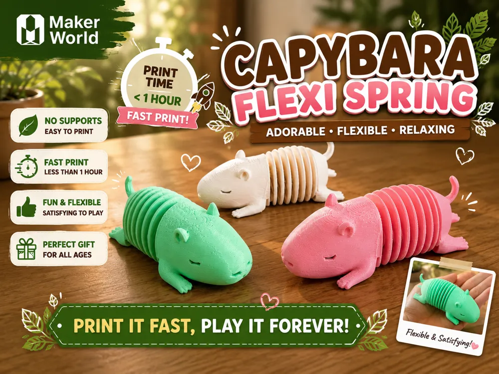 Capybara Flexi Spring - Free 3D Print Model - MakerWorld