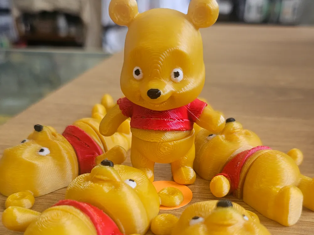 Winnie the Pooh micro hero articulating bear by MadMonkey3D MakerWorld: Download Free 3D Models