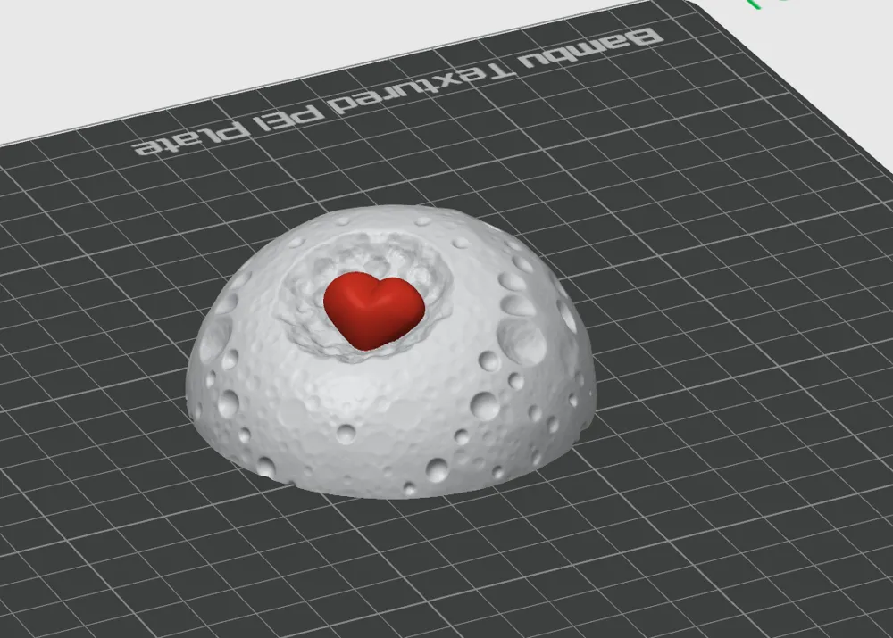 Moon and Heart Romantic 3D Printable Valentine day - Free 3D Print ...