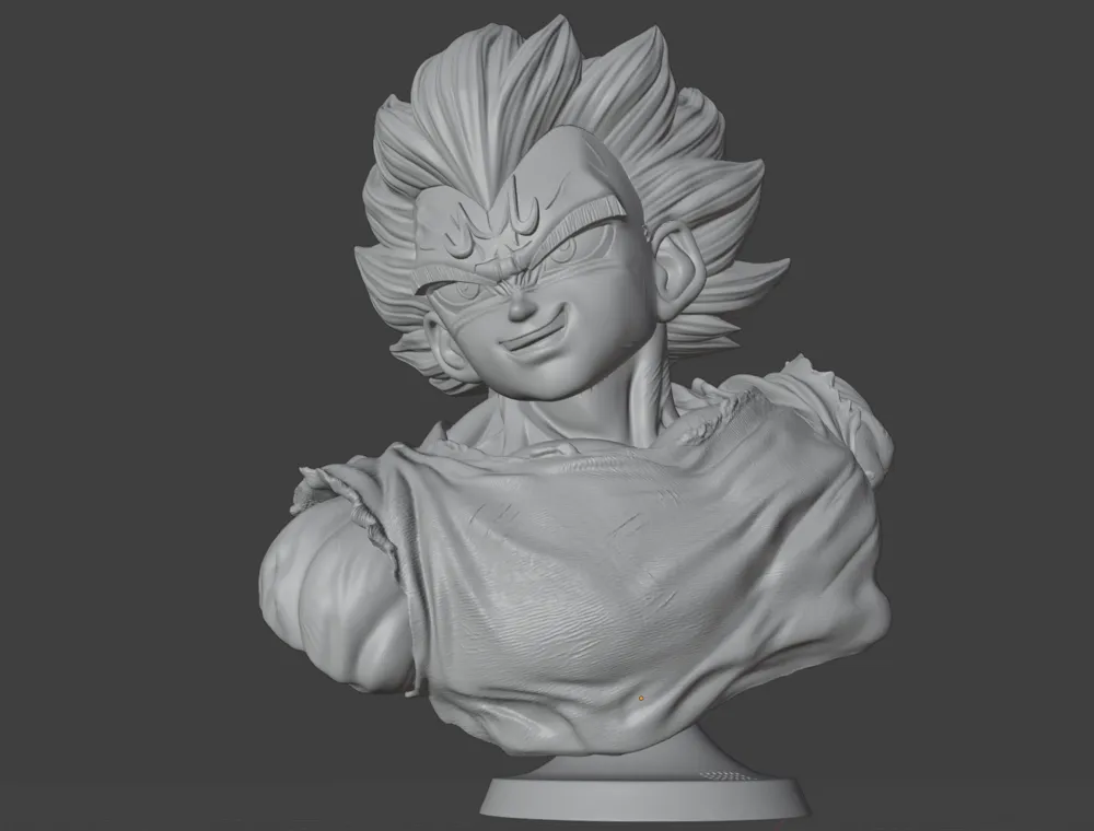 Majin Vegeta Bust Dragon Ball Z (2-Part Print) - Free 3D Print Model ...