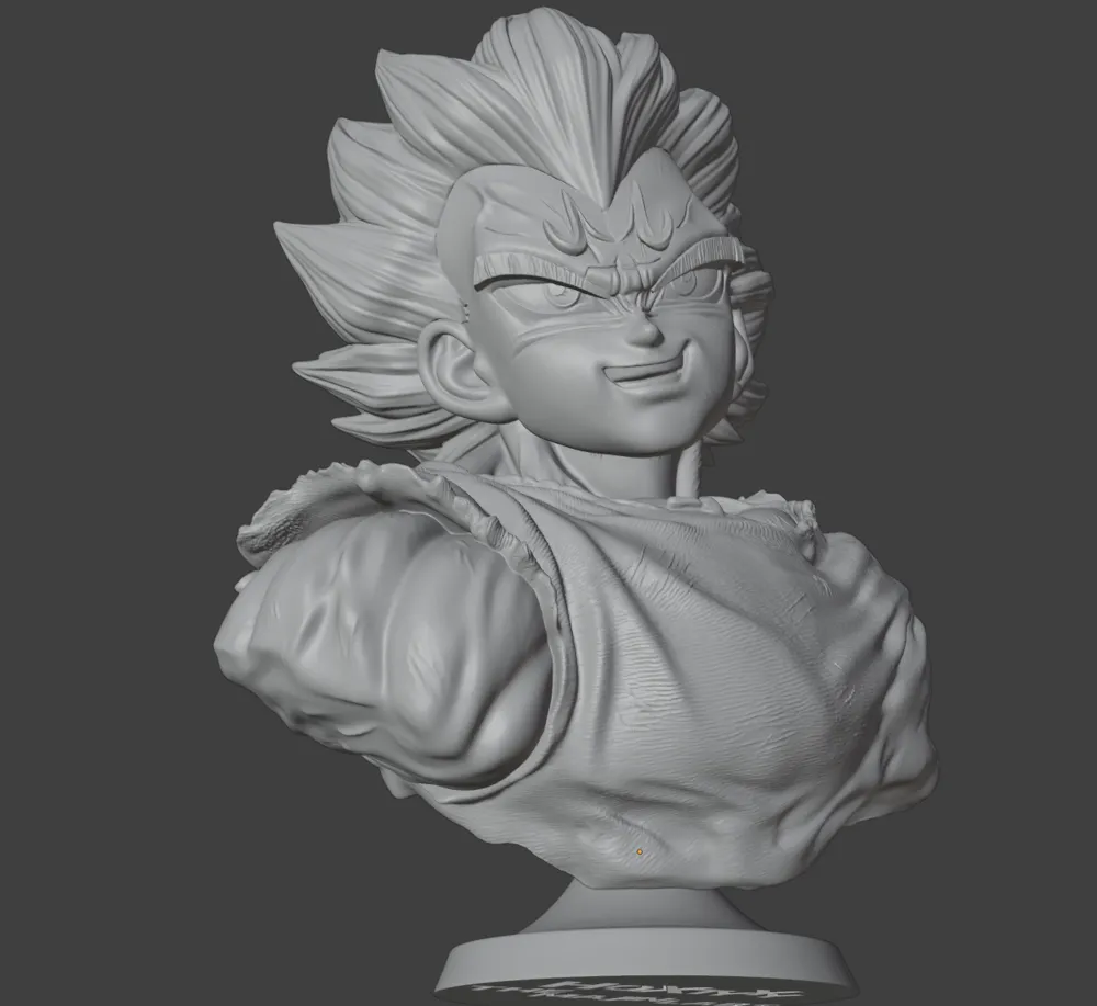 Majin Vegeta Bust Dragon Ball Z (2-Part Print) - Free 3D Print Model ...