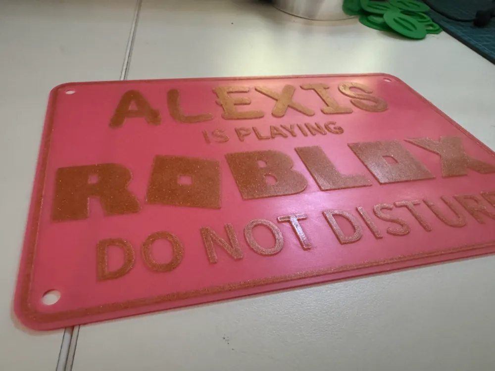 [Child] is playing Roblox Sign (Editable Name) by vidguide - MakerWorld