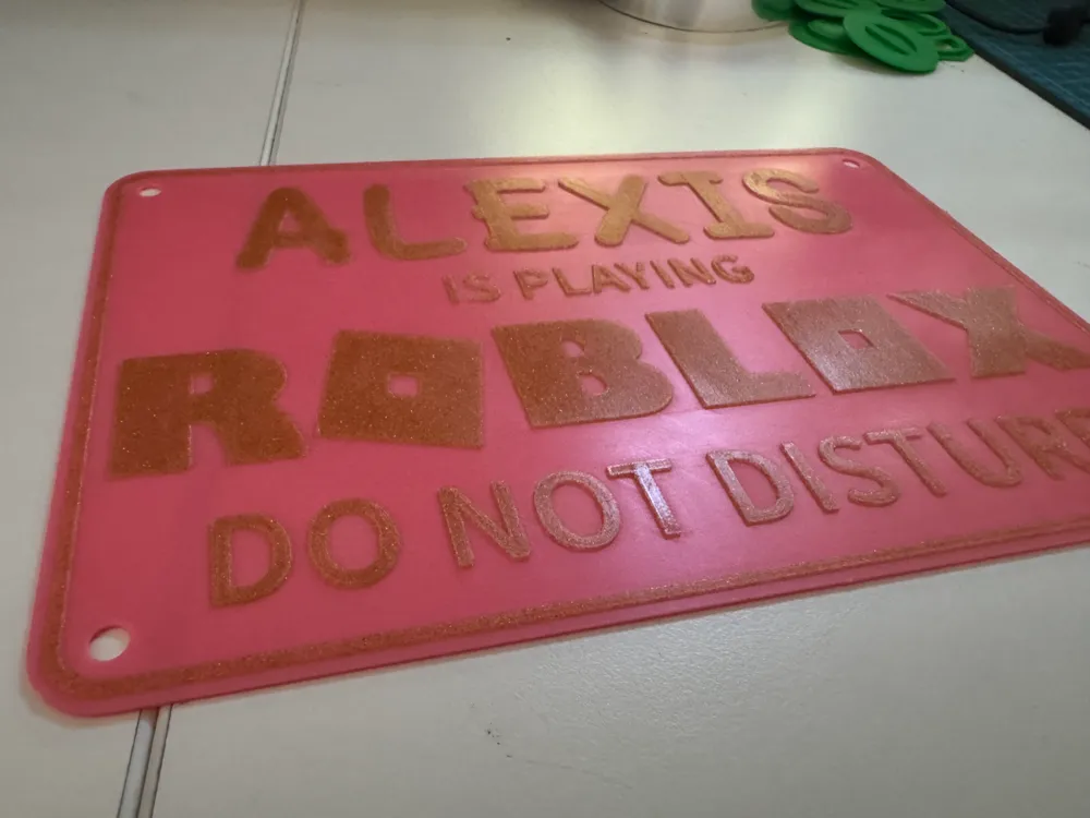 [Child] is playing Roblox Sign (Editable Name) by vidguide - MakerWorld