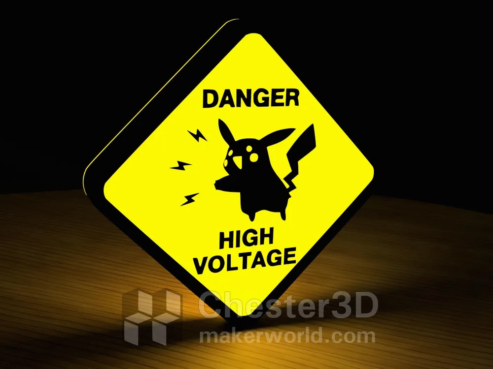 Pikachu Danger Signal LED Lamp by Chester3D - MakerWorld